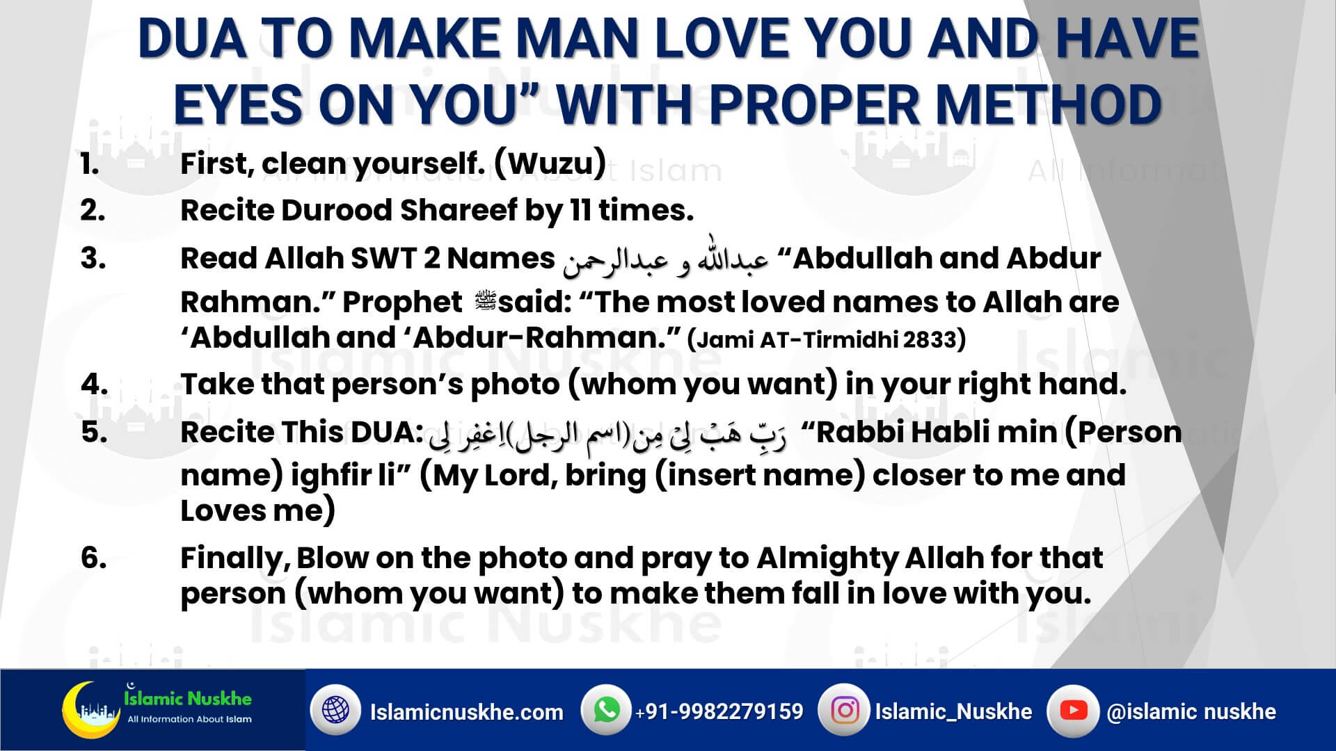 Learn how to use the power of dua to make a man love you and desire you ...
